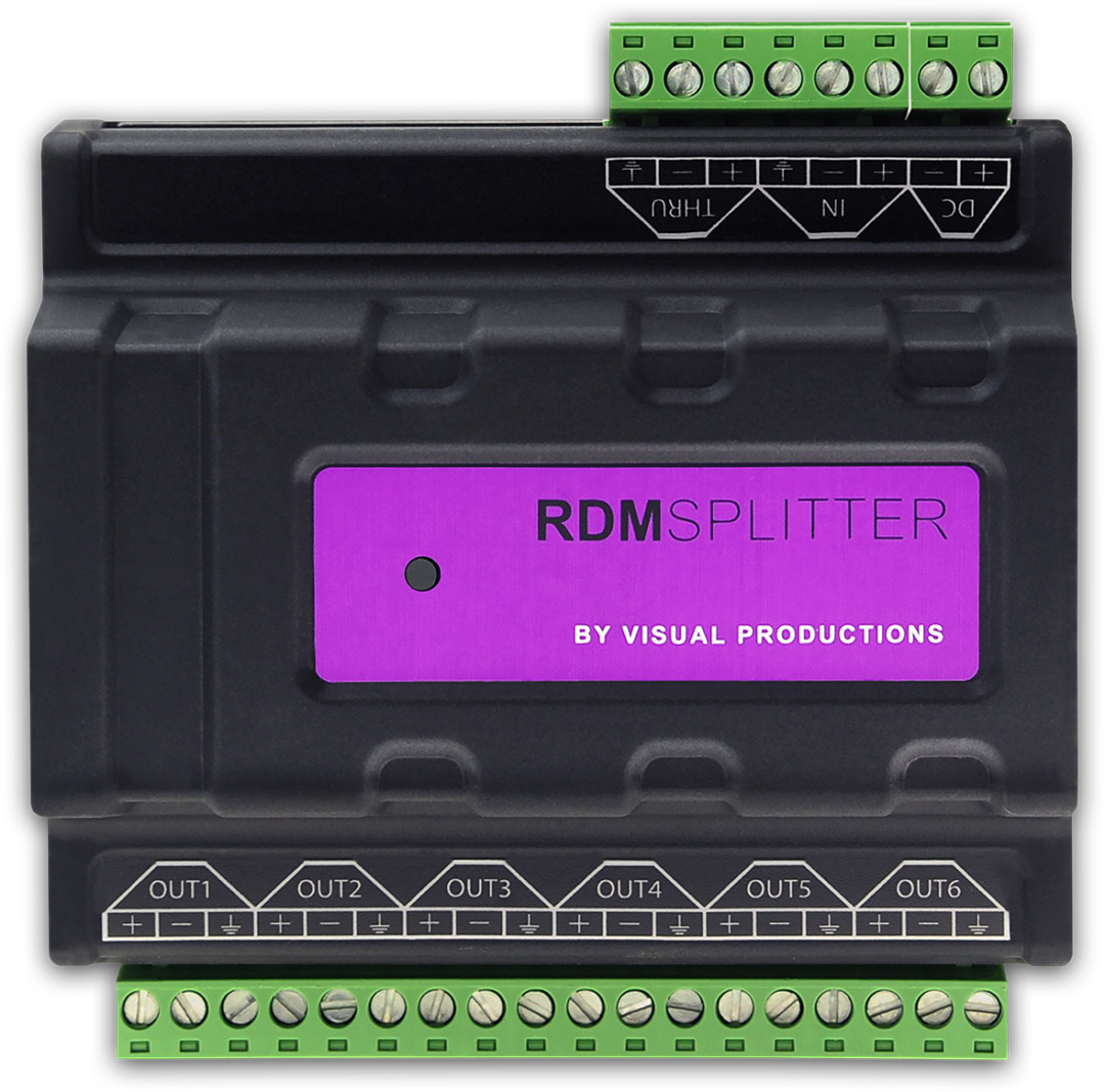 Visual Production RdmSplitter DIN rail DMX/RDM splitter/booster (RJ45 ...